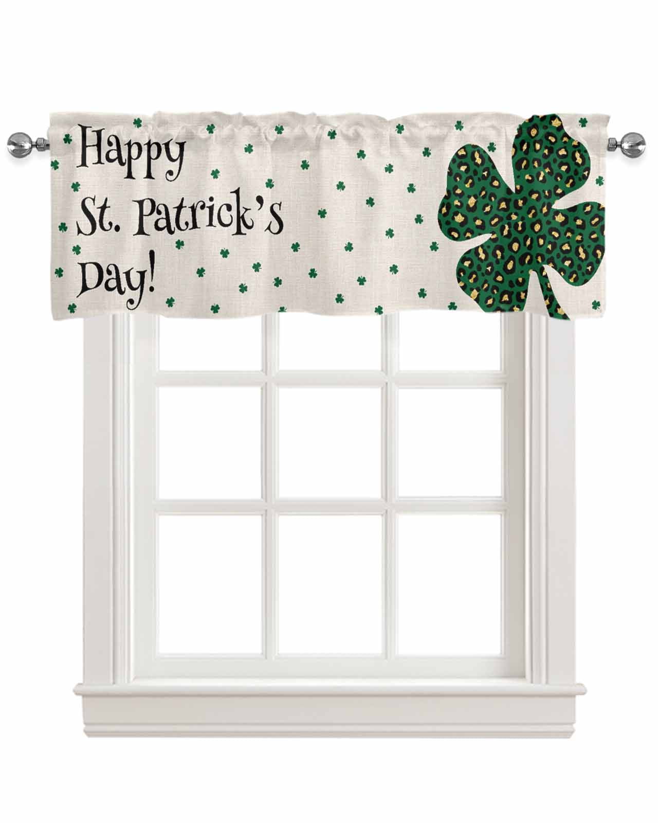 St. Patrick's Day Linen Curtain Valance for Bedroom/Bathroom/Kitchen ...