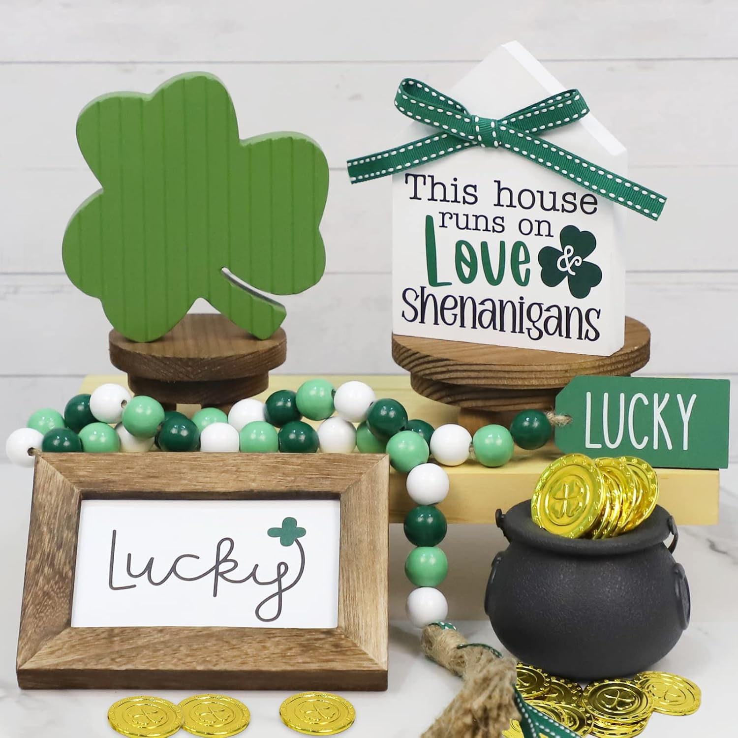 St. Patrick's Day Lucky Theme Decorative Ornament Set - Includes Four ...