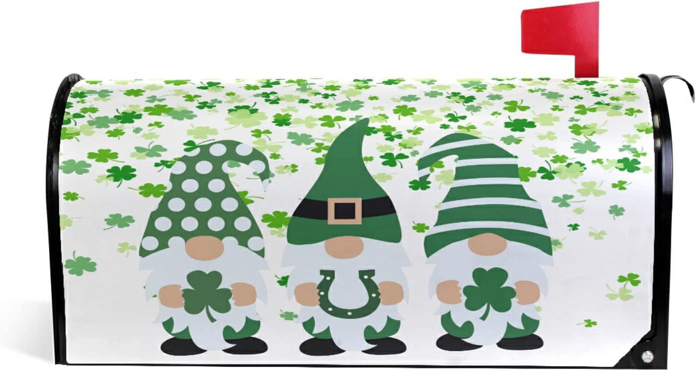 St.Patrick''s Day Magnetic Mailbox Cover St.Patricks Gnome Clover ...