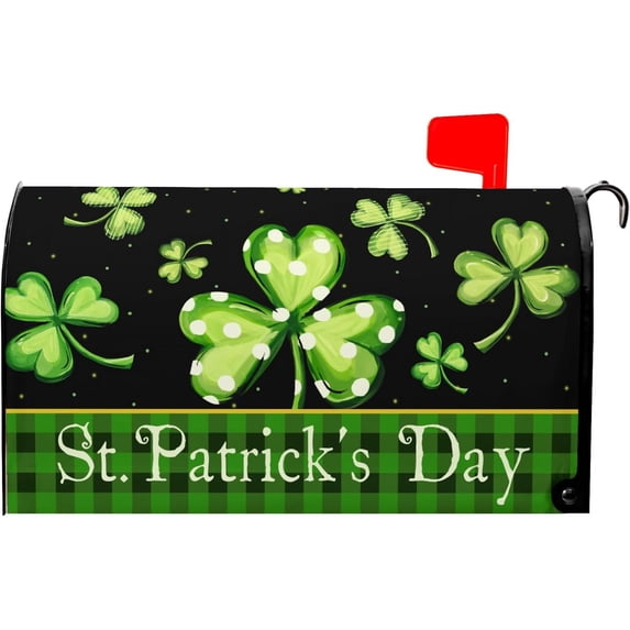 St Patrick''s Day Magnetic Mailbox Covers Green Shamrock Clovers ...