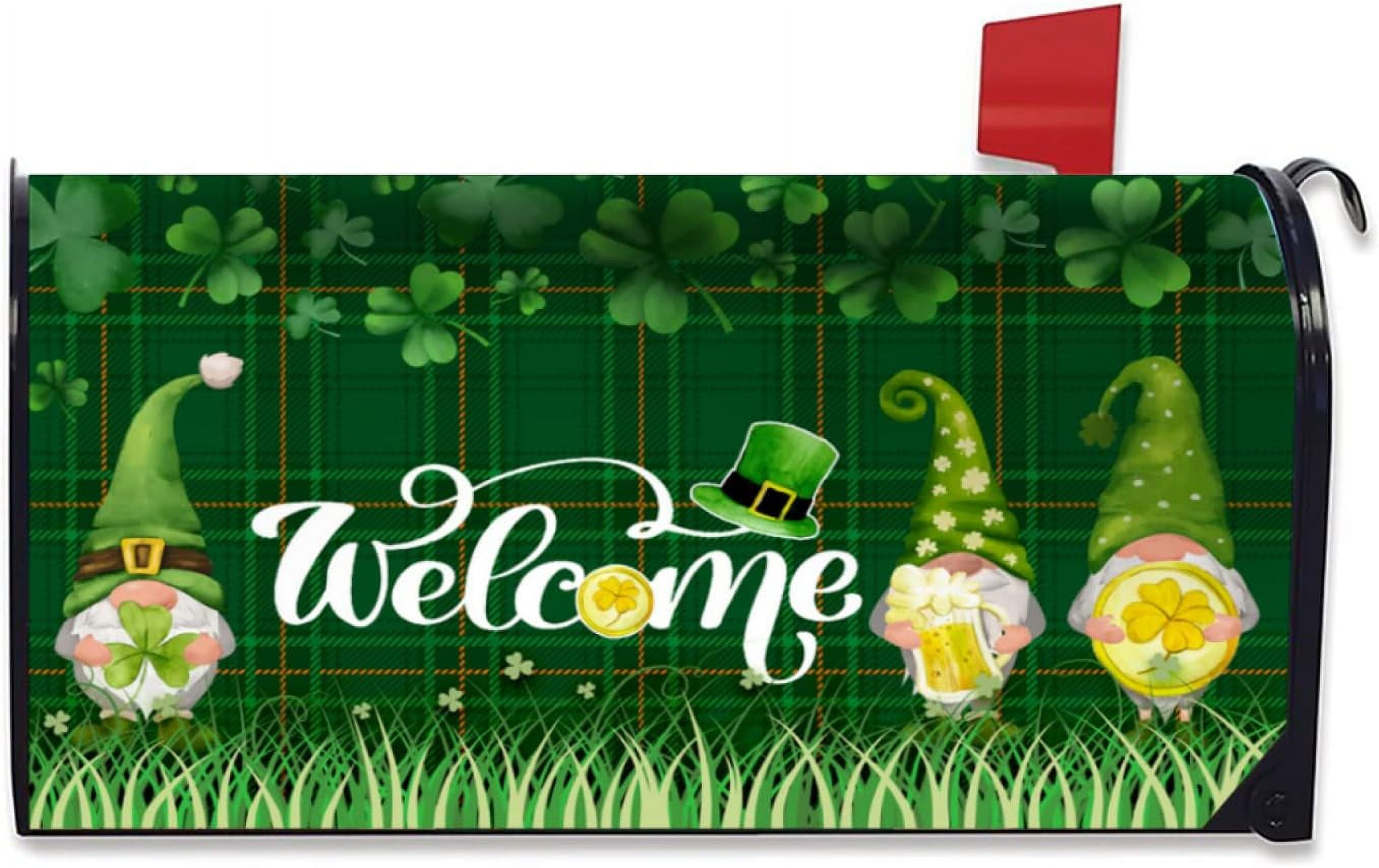 St. Patrick''s Day Mailbox Cover,Waterproof Green Leprechauns Hat ...