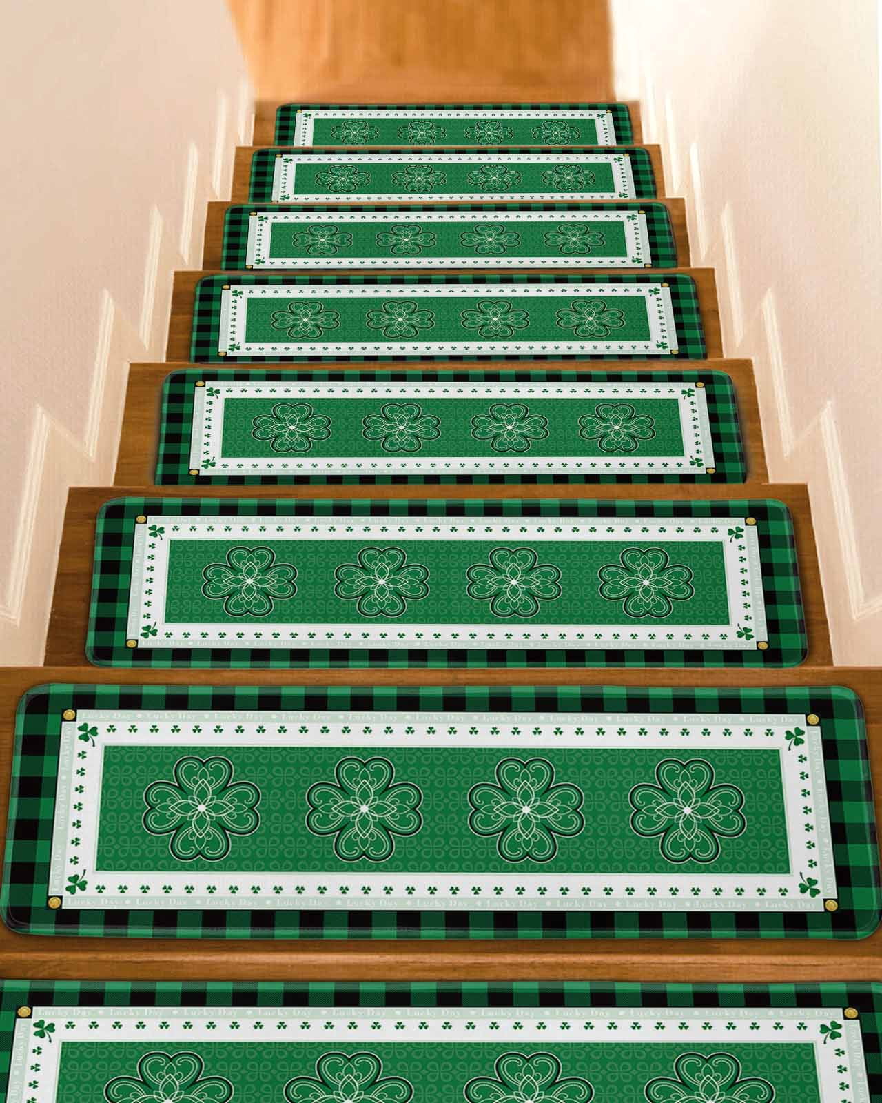 St. Patrick's Day Non-Slip Stair Treads for Wooden Steps, 15 Pack 8x30 ...