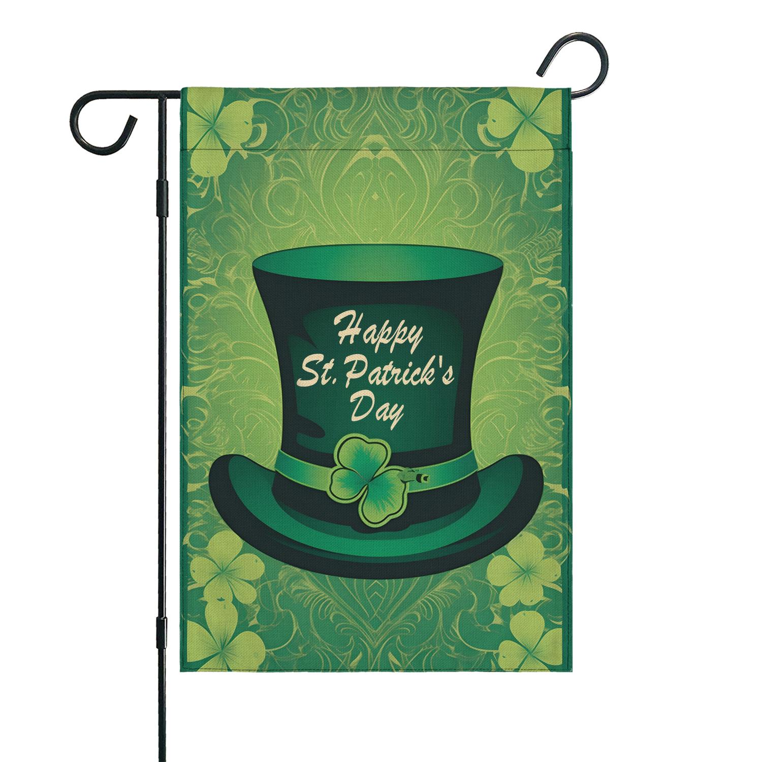 St. Patrick's Day Outdoor Flags Holiday Outdoor Flag Leprechaun Hat ...
