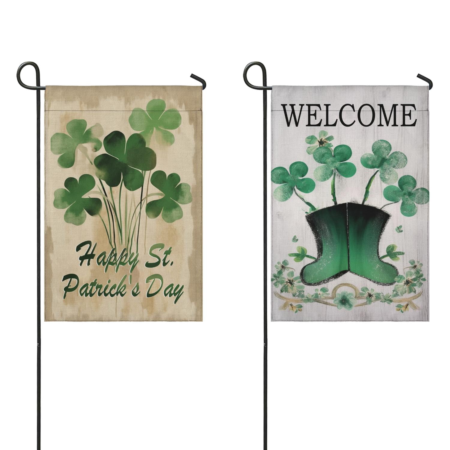 St. Patrick's Day Outdoor Flags Irish Outdoor Flag Shamrock Clovers ...