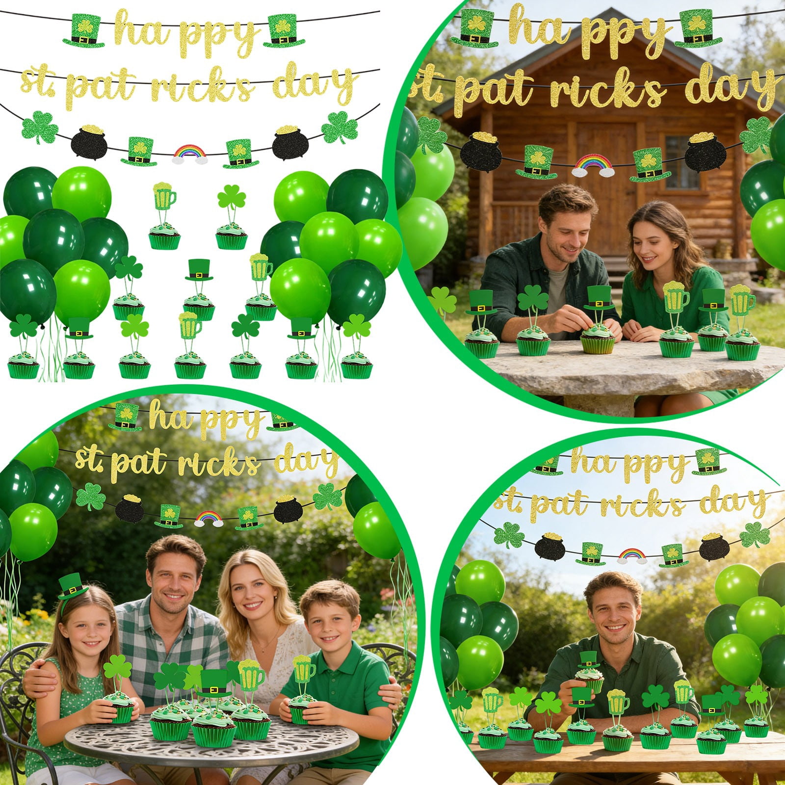 St. Patrick’s Day Party Decor Set – Green Clover & Pot of Gold Banner ...