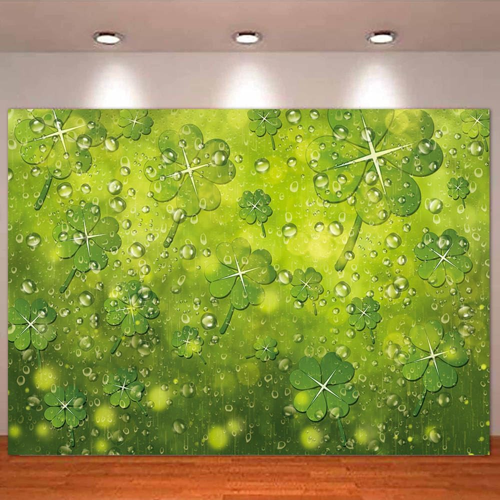 St Patrick's Day Photography Backdrop Green Irish Lucky Shamrock with ...