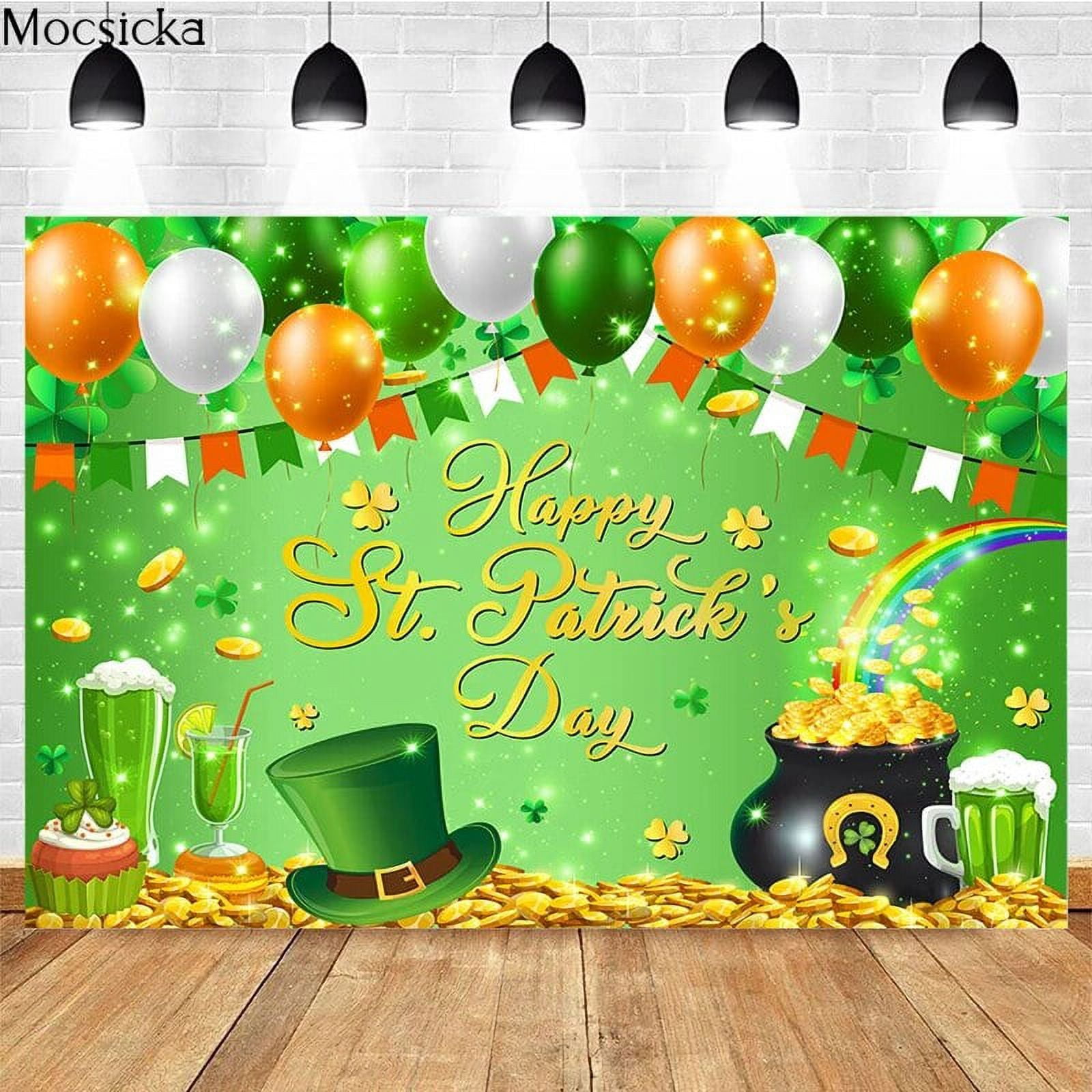 St. Patrick's Day Photography Background Balloon Clover Decoration ...