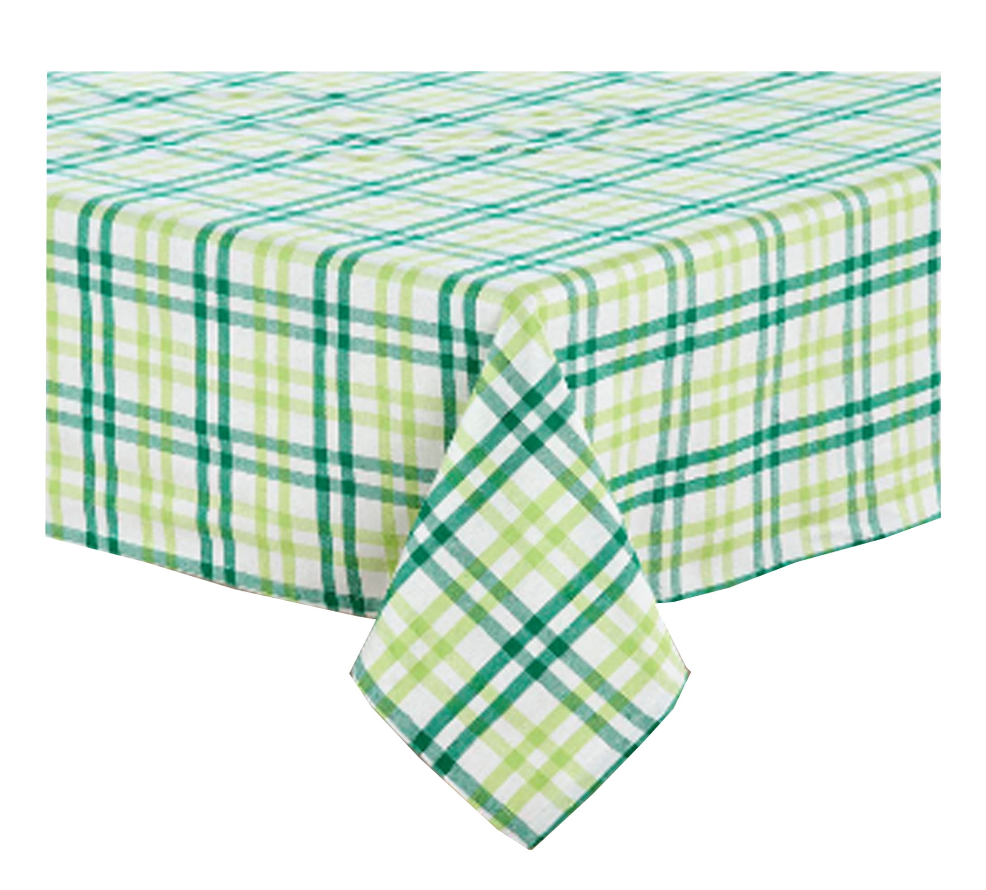 St Patrick's Day Plaid Tablecloth Green White Cotton Cottage Classic ...