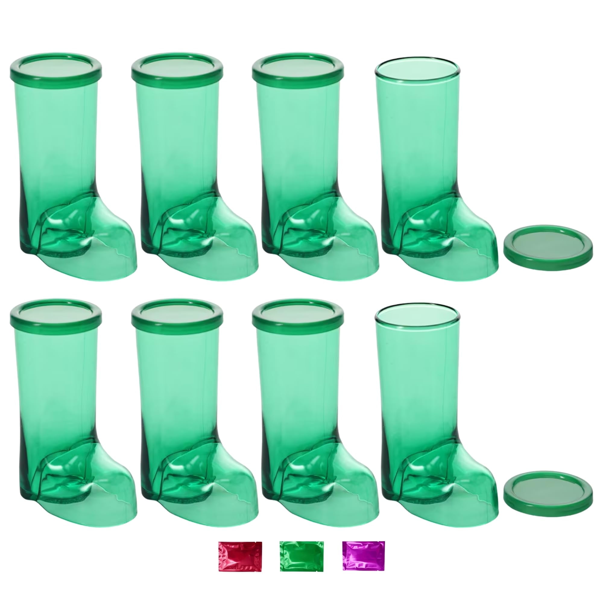 St. Patricks Day Plastic Mini Boot Cups with Lids 8Ct Total, Green ...