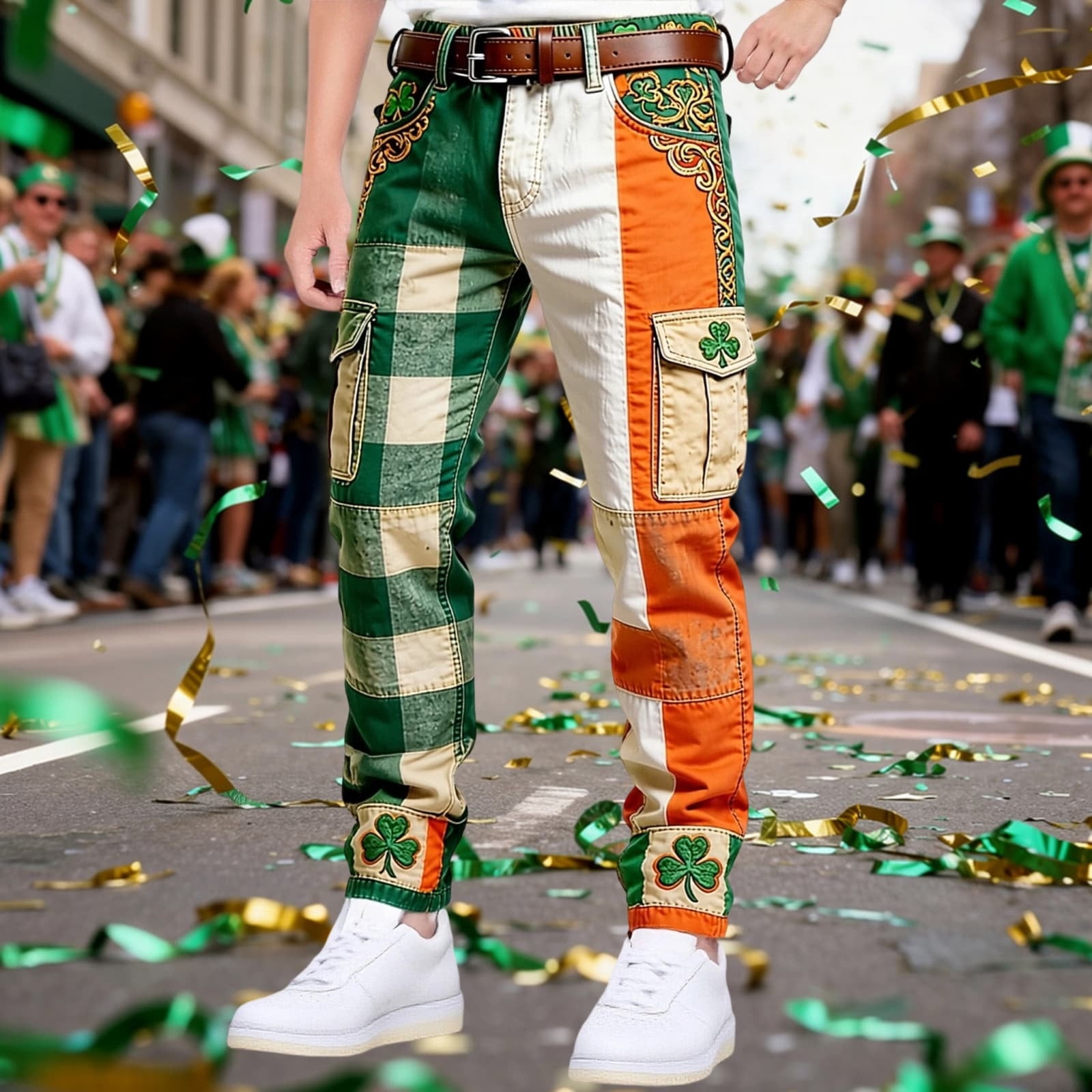 St Patrick's Day Print Men's Cargo Pants For Casual Outdoor Adventure ...
