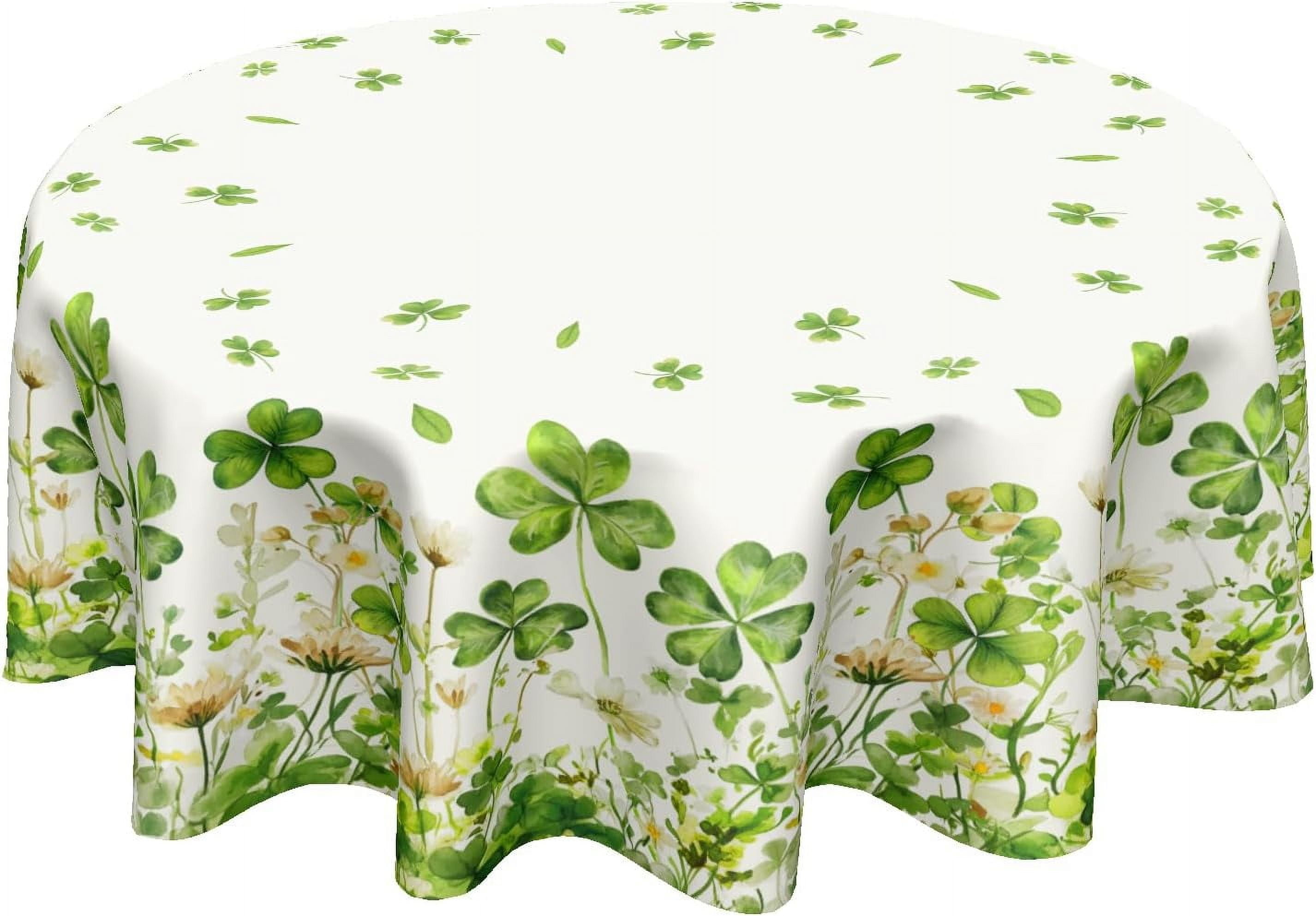 St Patrick''s Day Round Tablecloth 60 Inch Spring Holiday Green ...