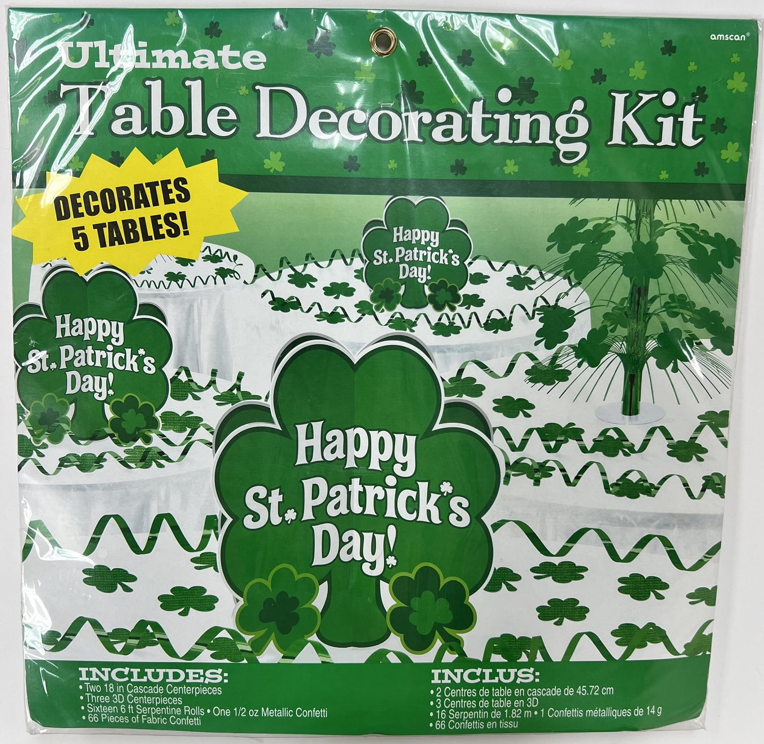 St. Patrick's Day Shamrock Centerpiece Party Decoration Table ...