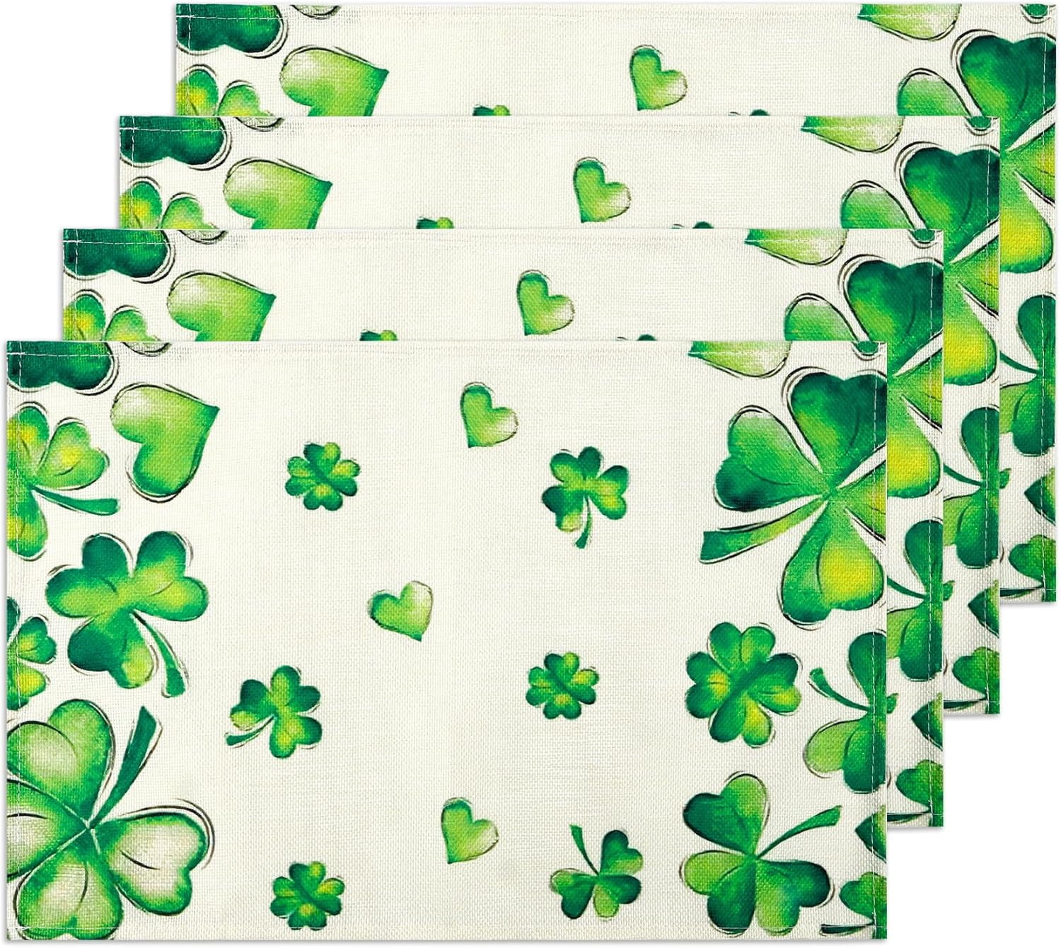 St. Patrick’s Day Shamrock Clover Table Mats Set of 4,Green Shamrock ...