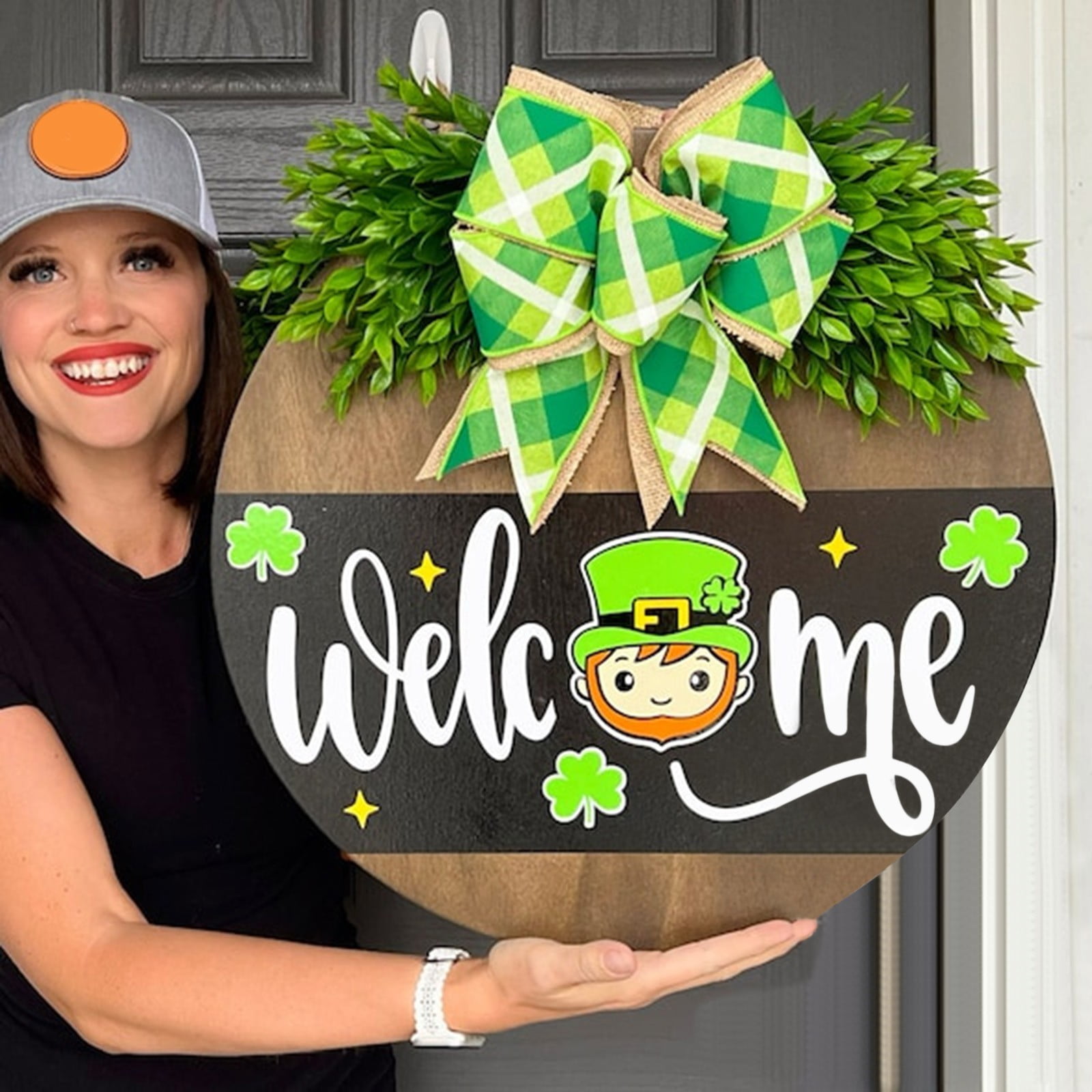 St. Patrick's Day Shamrock Door Sign, St. Patrick's Day Door Decor ...