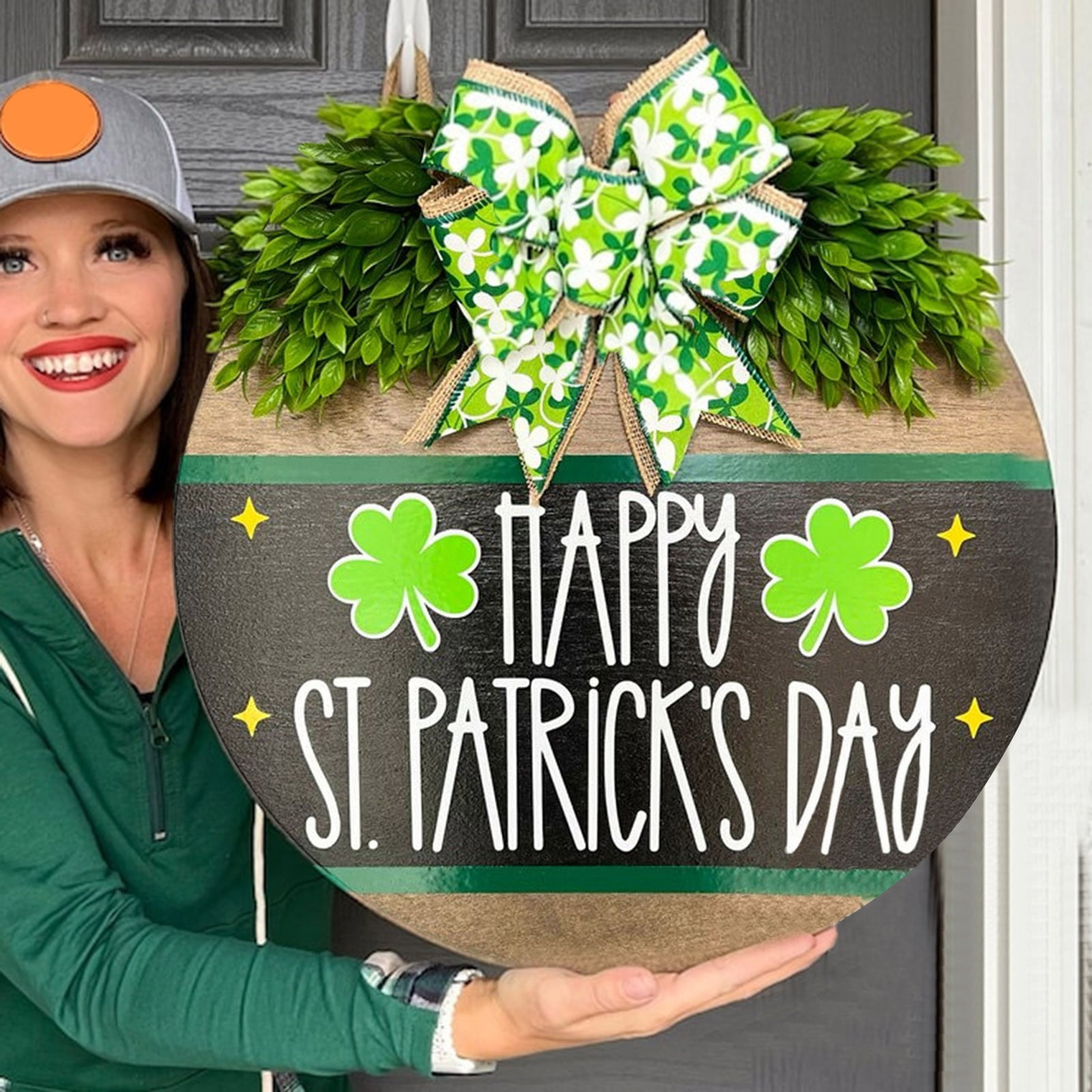 St. Patrick's Day Shamrock Door Sign, St. Patrick's Day Door Decor ...
