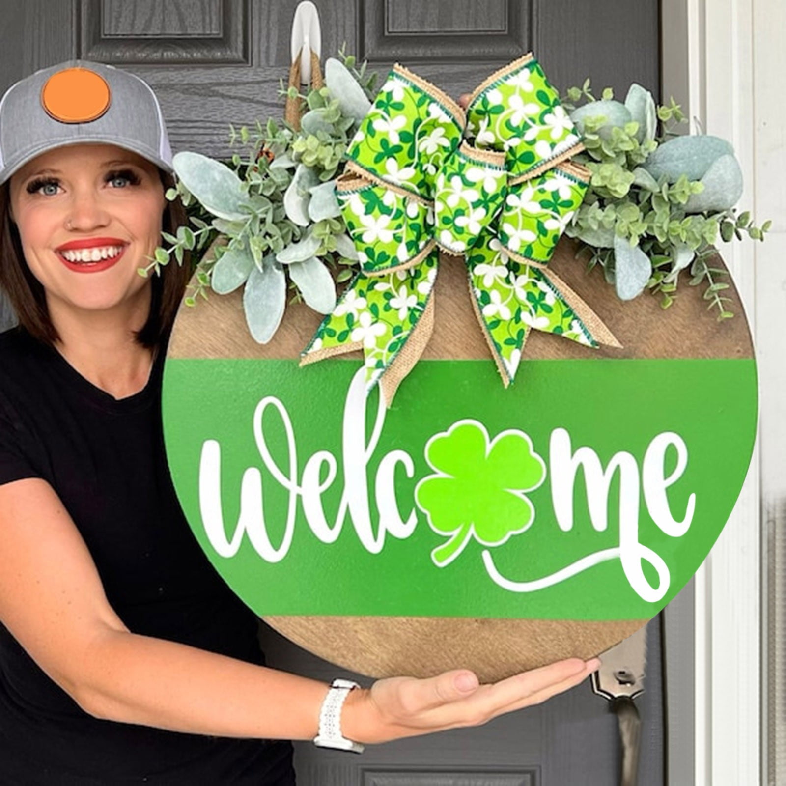 St. Patrick's Day Shamrock Door Sign, St. Patrick's Day Door Decor ...