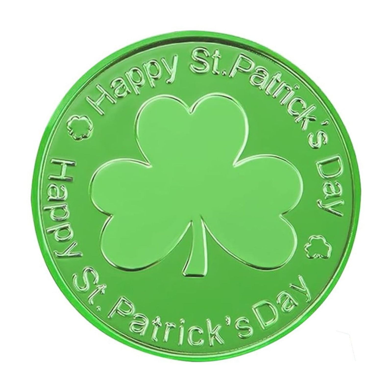 St. Patrick's Day Shamrock Gold Coins, 50Pcs Gold Coins Plastic ...
