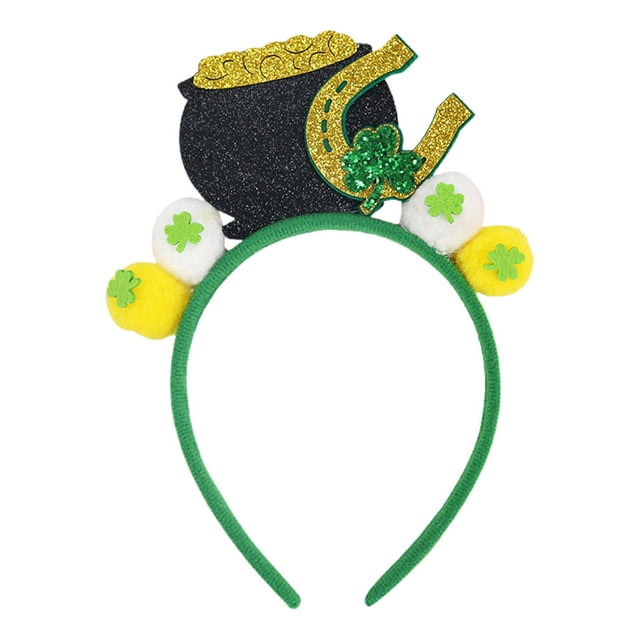 St Patrick's Day Shamrock Headbands Green Clover Plain Hair Hoops Band ...