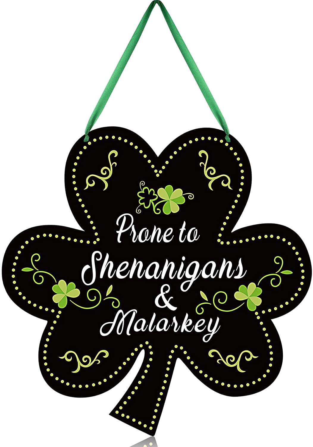 St. Patrick's Day Shamrock Sign 12 x 12 Inch Hanging Shamrock Welcome ...