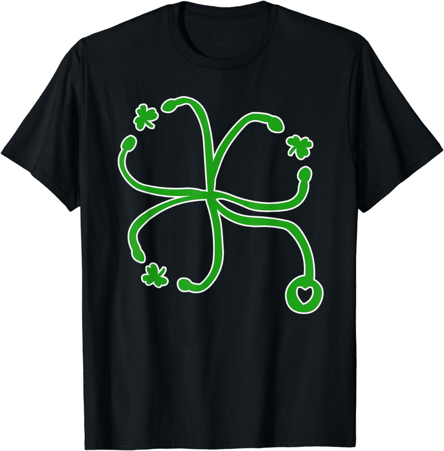 St. Patrick's Day Shamrock Stethoscope Irish Nurse Doctor T-Shirt ...