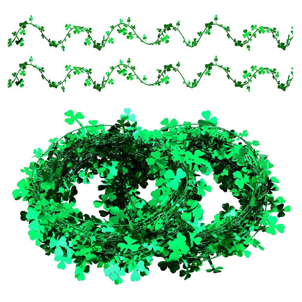 St. Patrick's Day Shamrocks Garland 46Ft Shamrocks Wire Garland ...