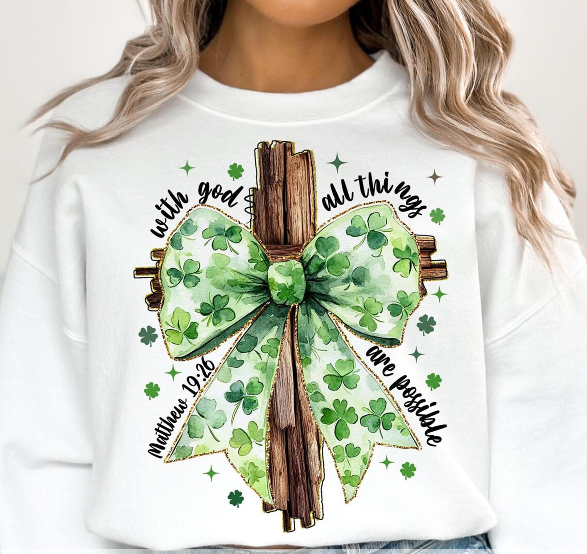 St. Patrick's Day Shirt, God Christian Shirt, Christian Cross Tee, St ...