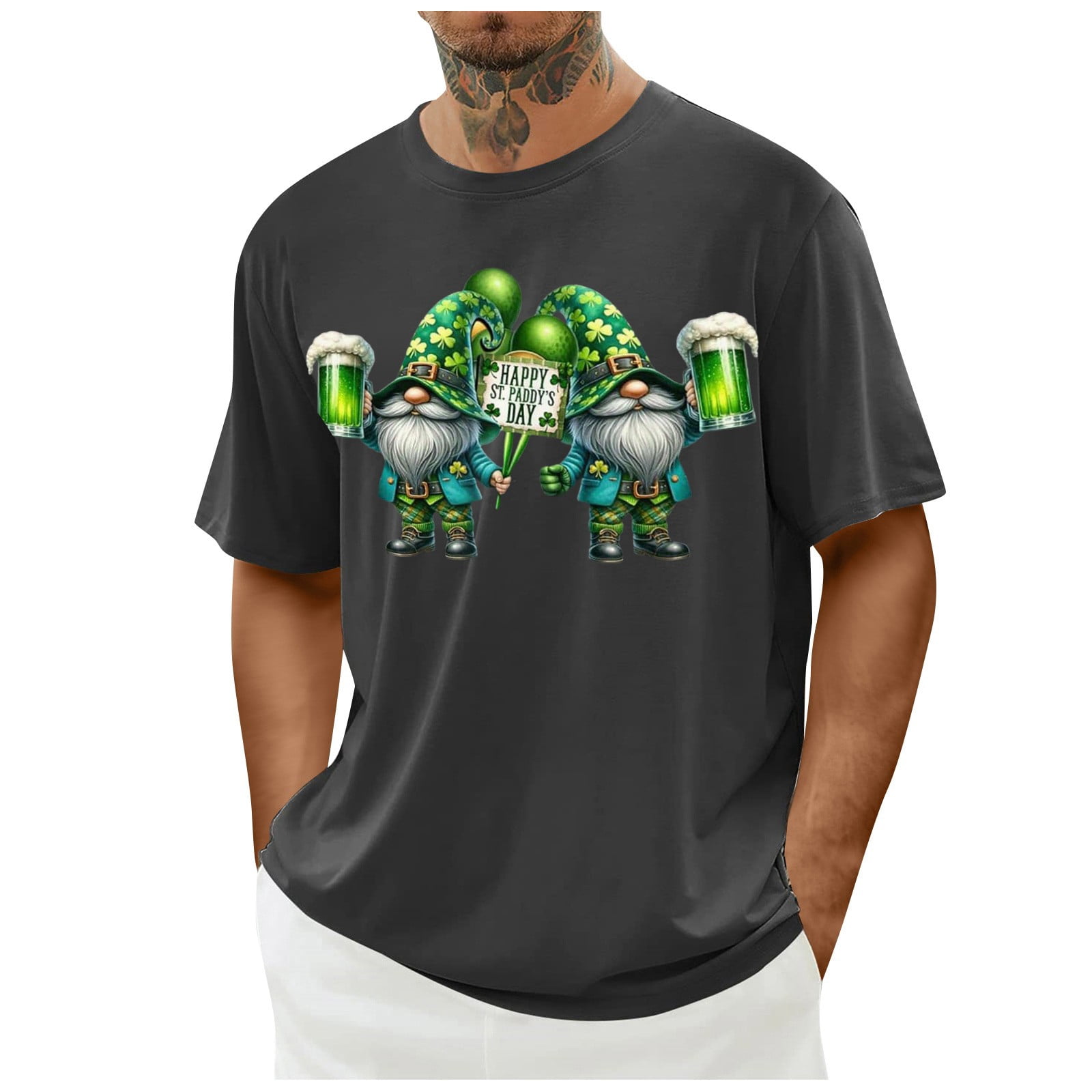 St. Patrick's Day Shirts Top for Men Casual Short Sleeve T Shirts Dwarf ...