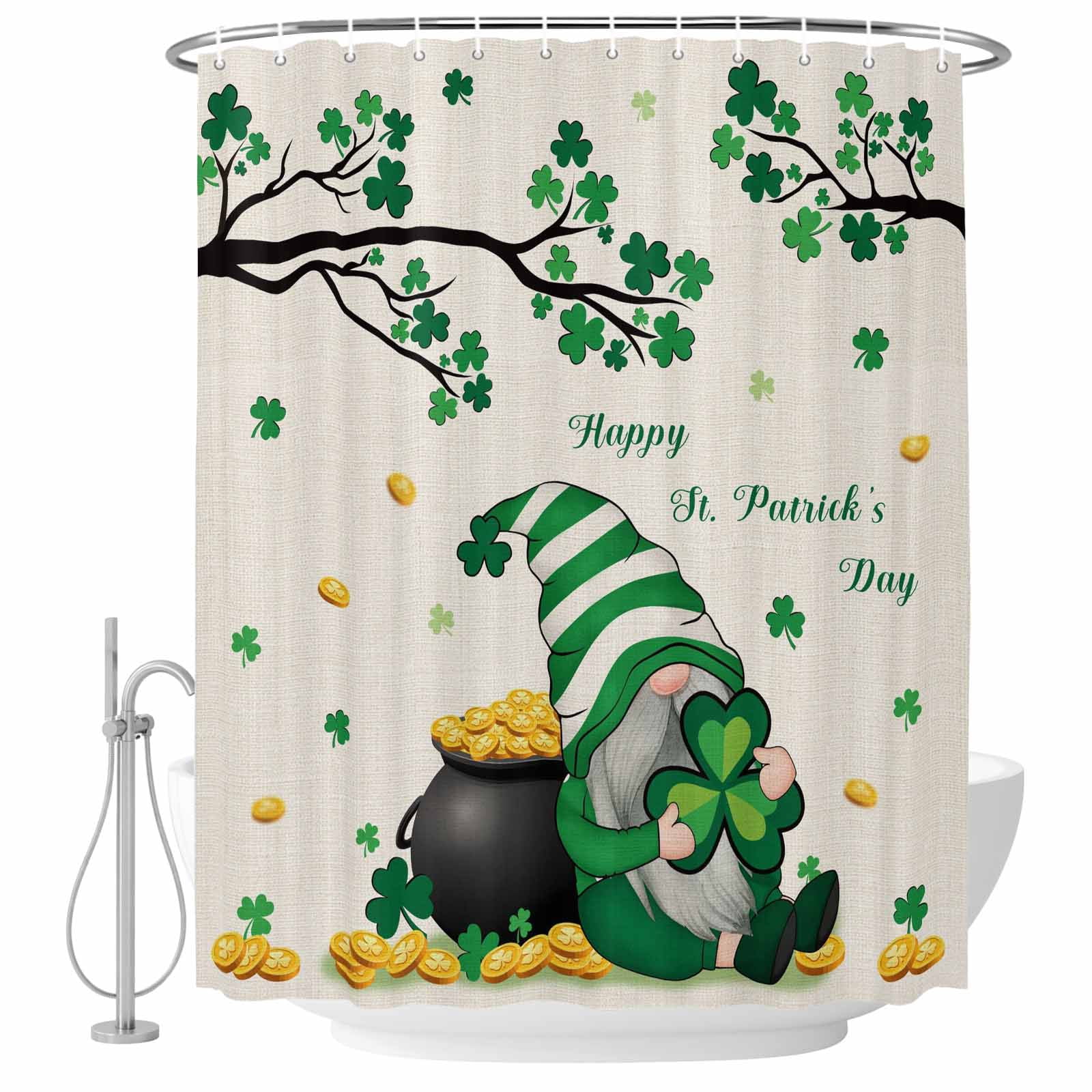 St. Patrick's Day Shower Curtain Set - 48" x 72" Washable Bathtub ...