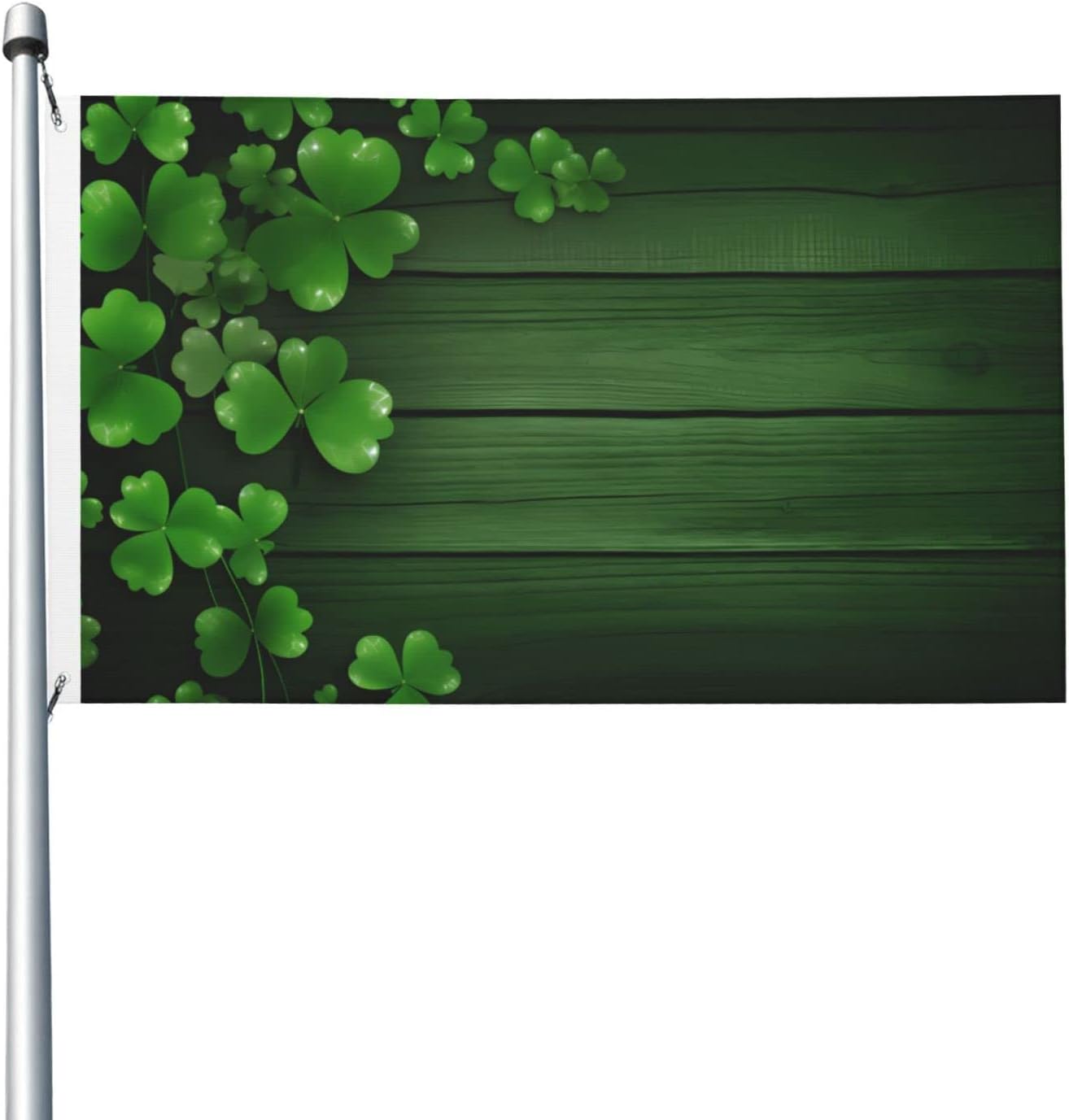 St Patrick's Day Sparkle Clovers Flag, Banner with Grommets, Garden ...