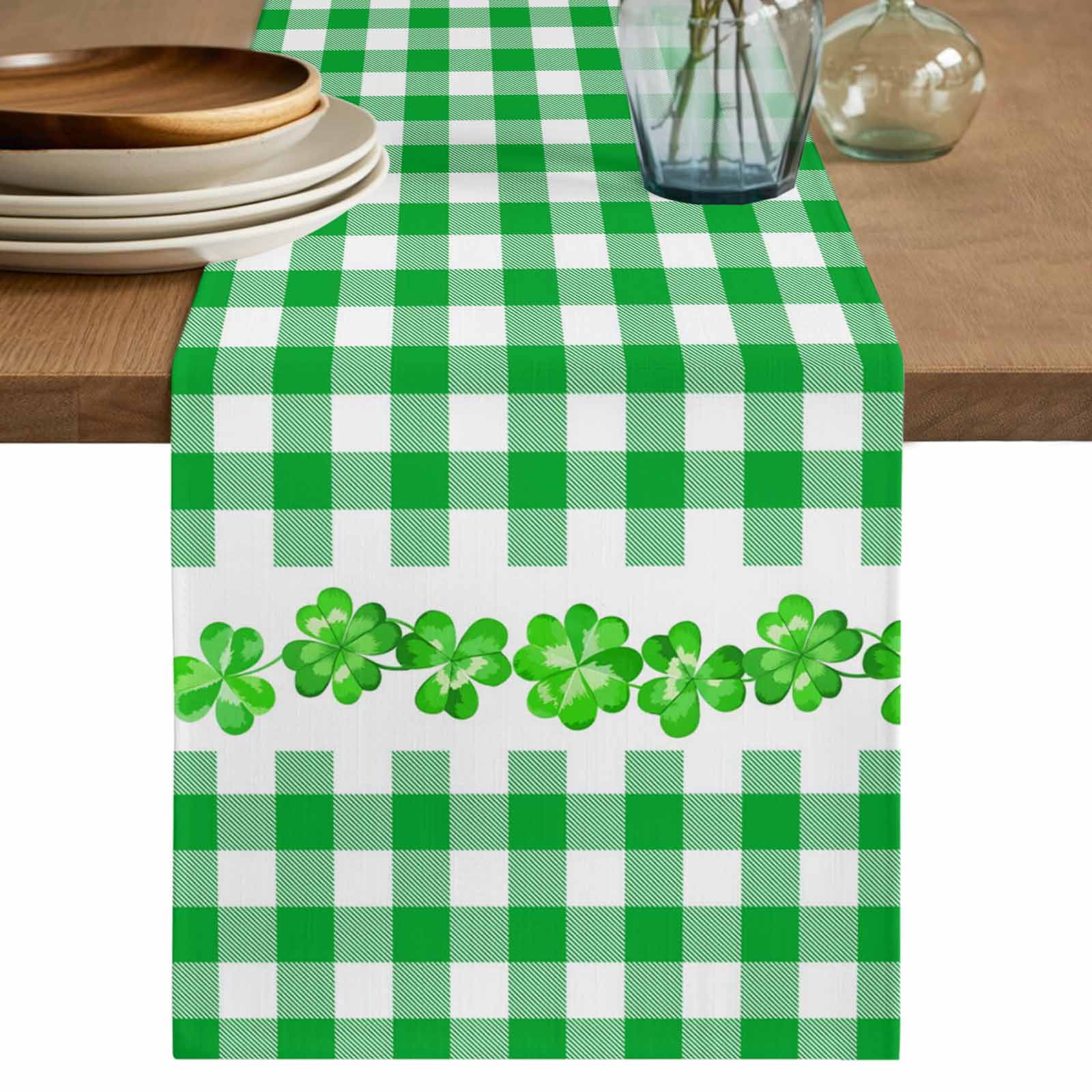 St. Patrick's Day Table Runner 36 Inches, Spring Lucky Grass Sage Green ...