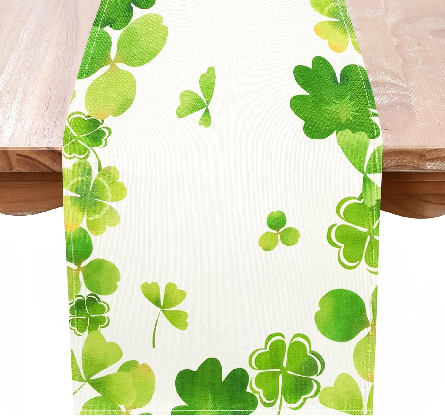 St. Patrick''s Day Table Runner Green Shamrock Table Runners Lucky ...