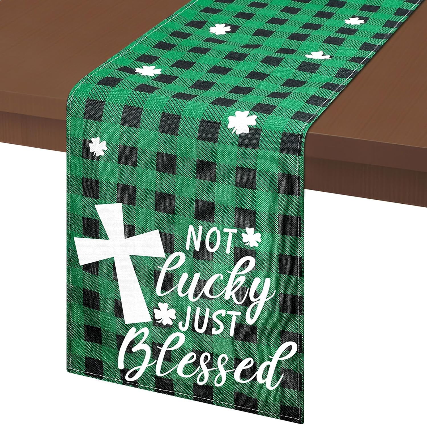 St Patrick S Day Table Runner Shamrock Green Lucky Seasonal Spring
