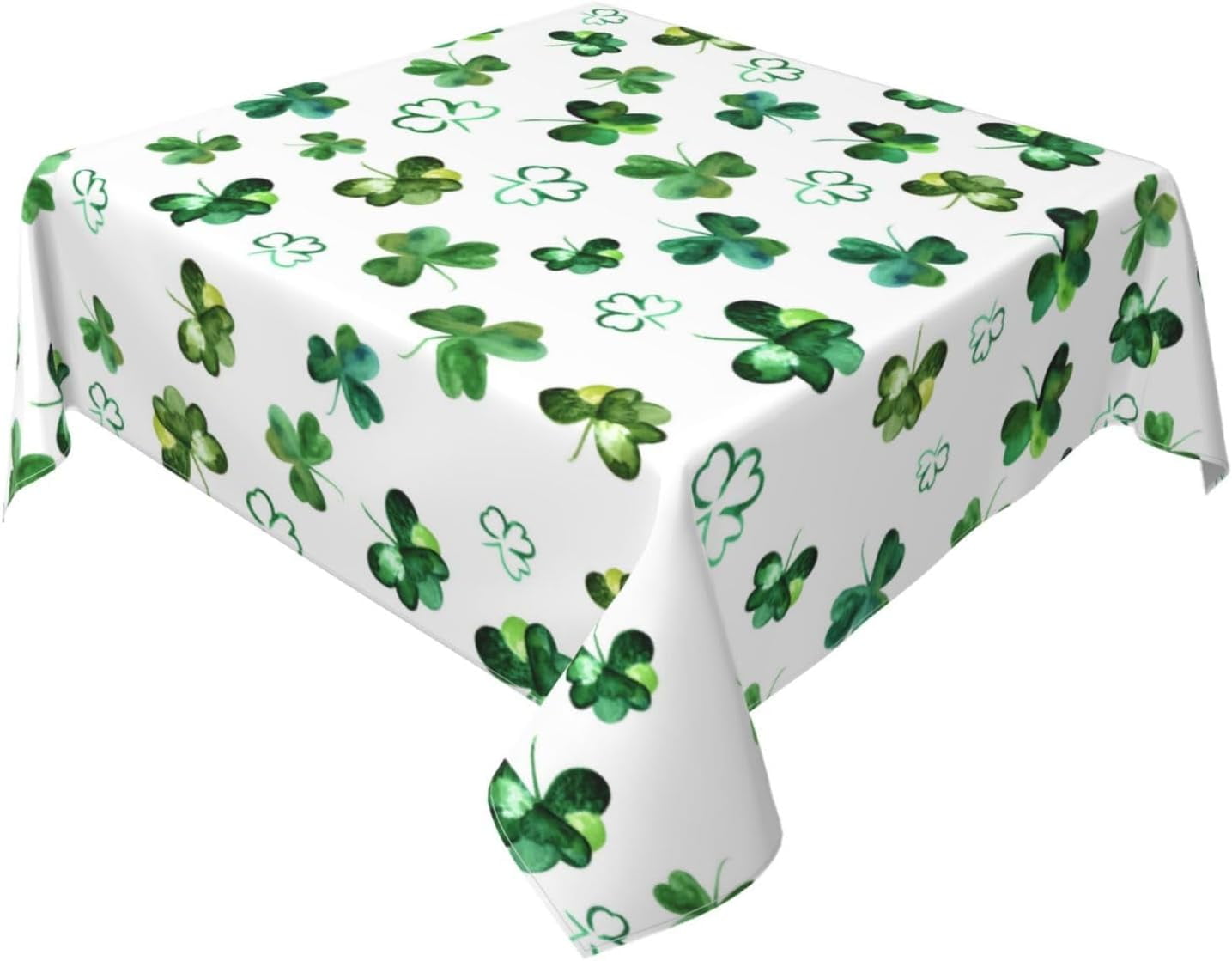 St.Patrick''s Day Tablecloth 60x60 Inch Square, Green Shamrock Table ...