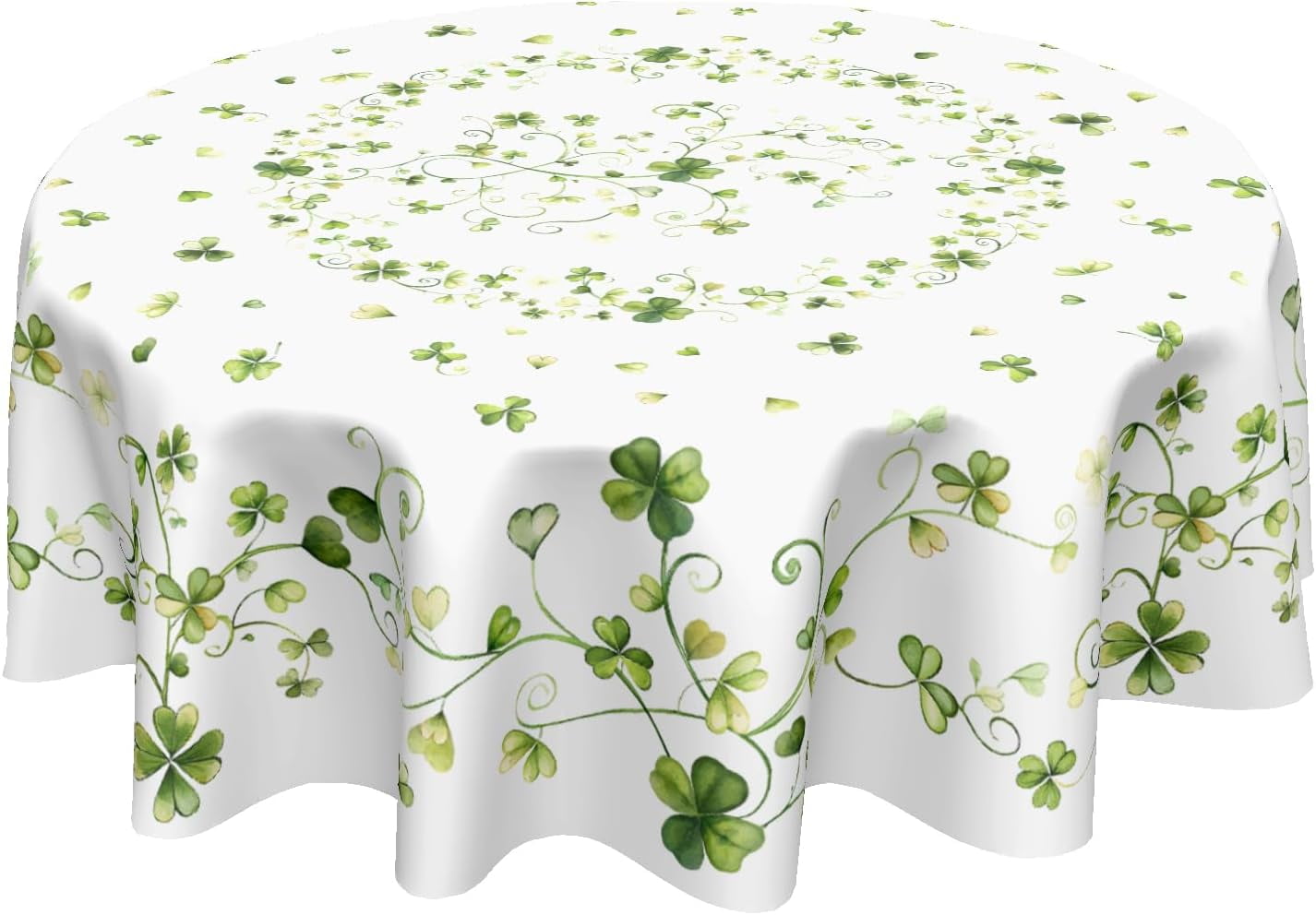 St. Patrick''s Day Tablecloth Round 70 Inch Green Shamrock Circle Table ...