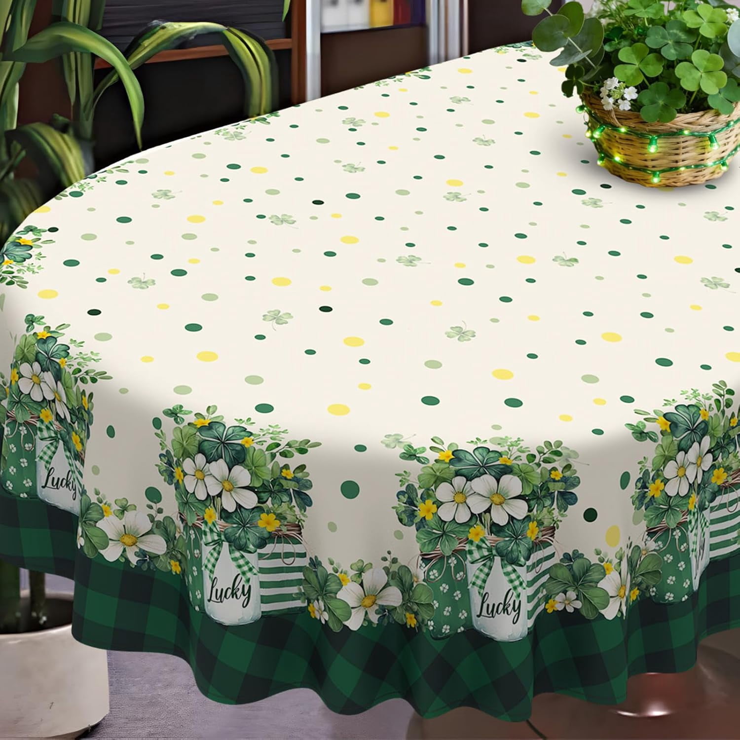 St. Patrick''s Day Tablecloth Waterproof Irish Shamrock Table Cloths ...
