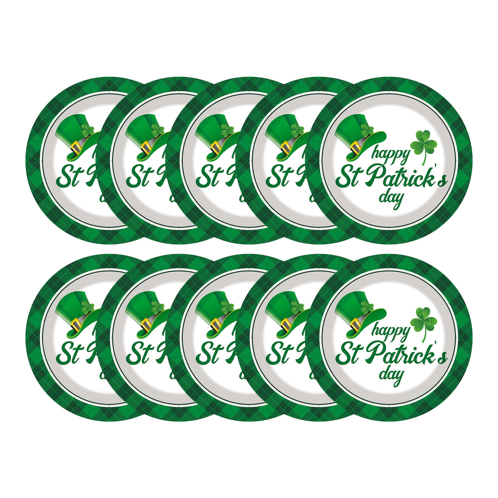 St. Patrick's Day Tableware- Shamrock Disposable Dinnerware with Clover ...