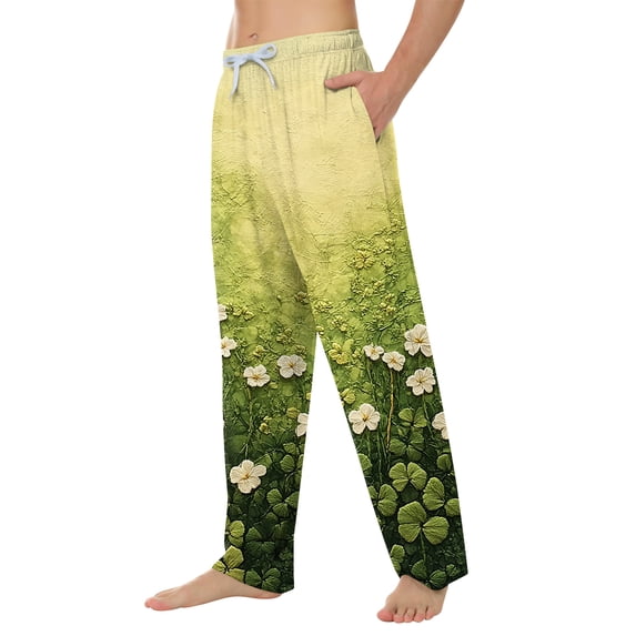 St. Patrick's Day Themed Lounge Pants - Men's Soft Pajama Bottoms with ...