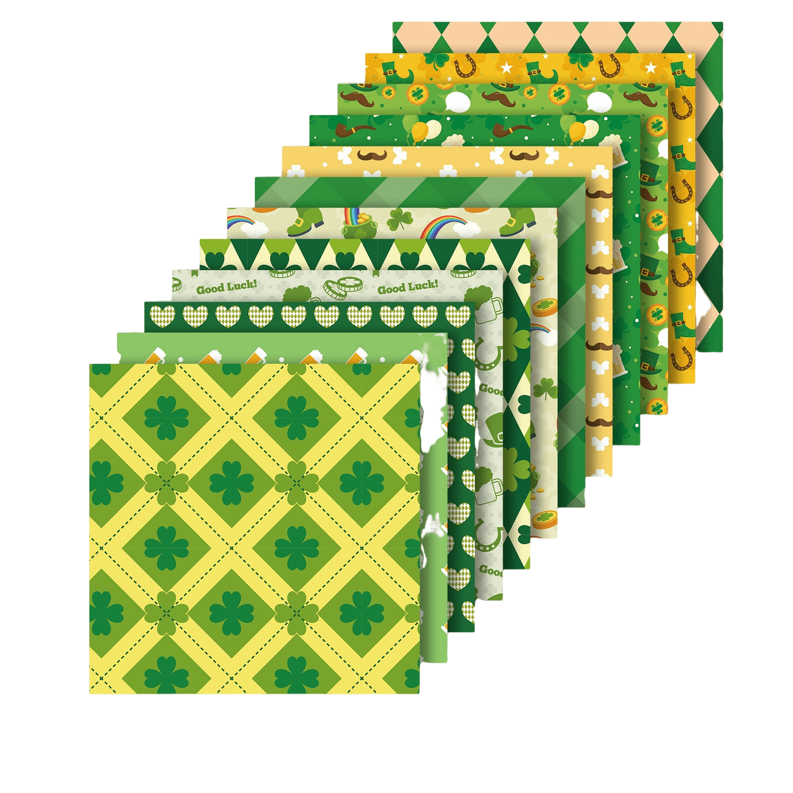 St. Patrick's Day Themed Paper Napkins 100 Pack, 2-Ply, 10 Unique ...