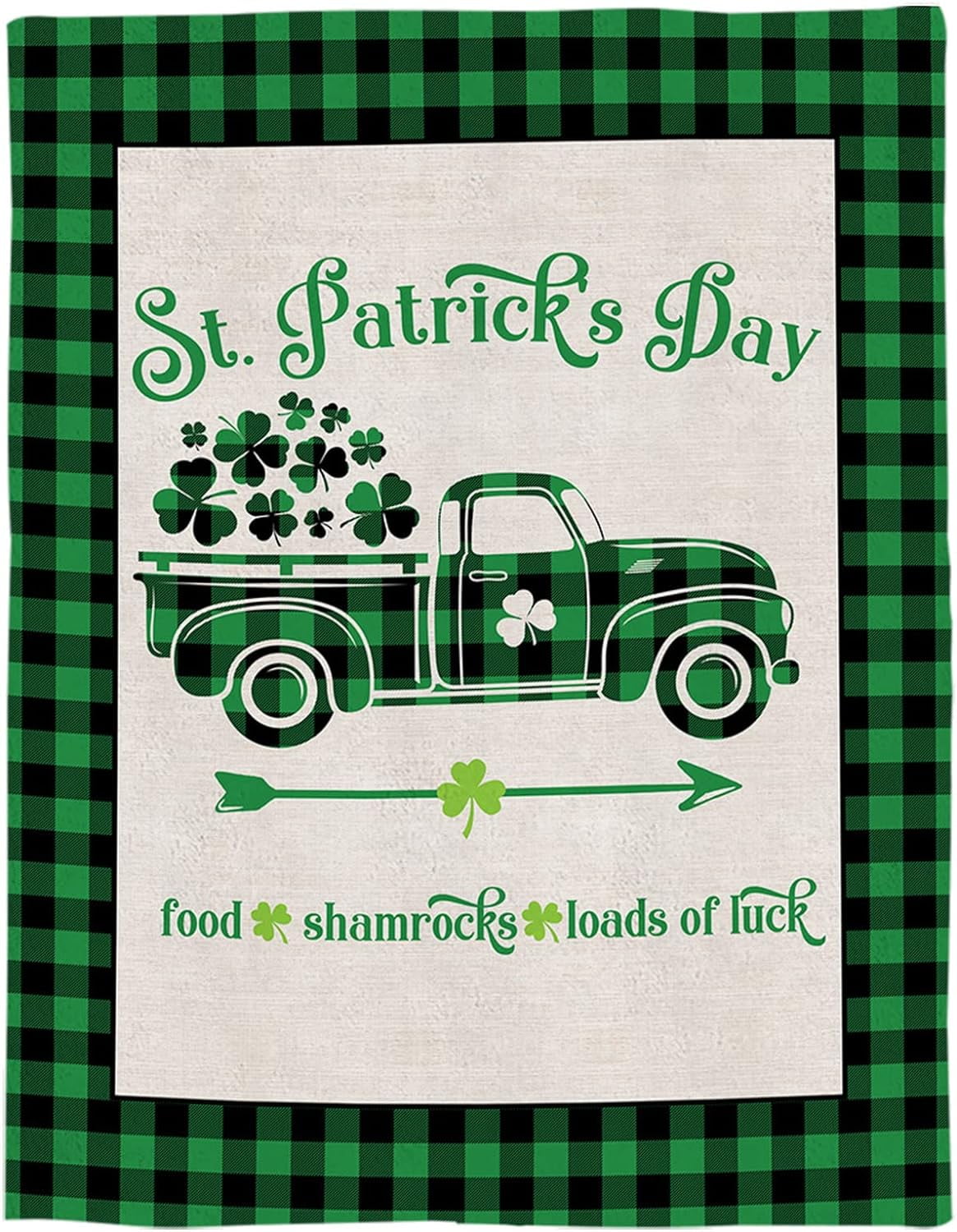 St. Patrick''s Day Throw Blankets, Farm Buffalo Plaid Truck Shamrock ...