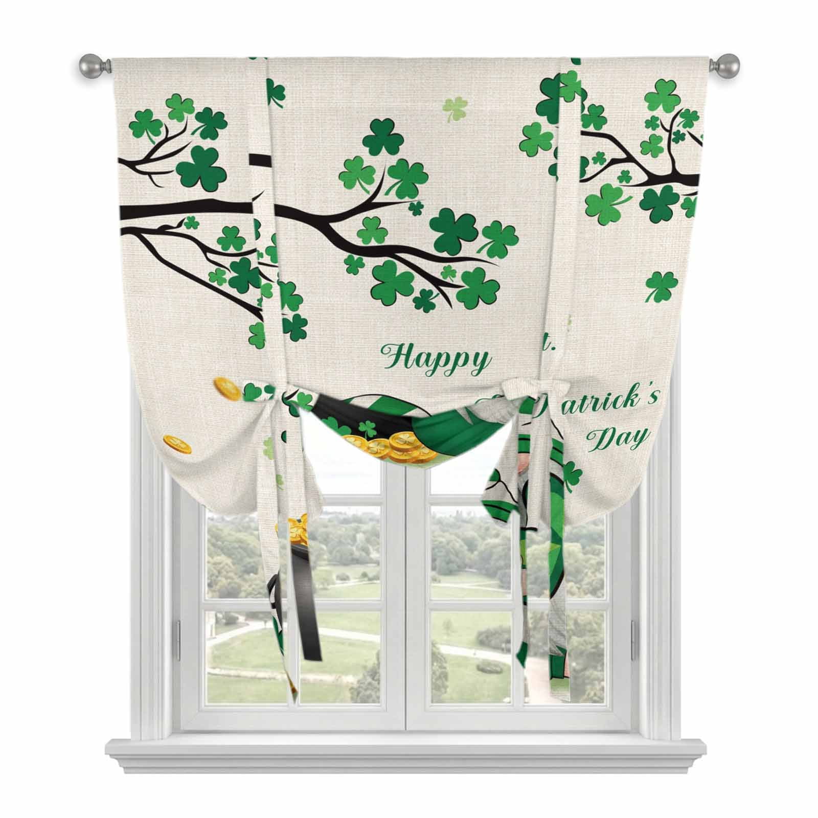 St. Patrick's Day Tie Up Curtains for Windows, Adjustable Balloon ...