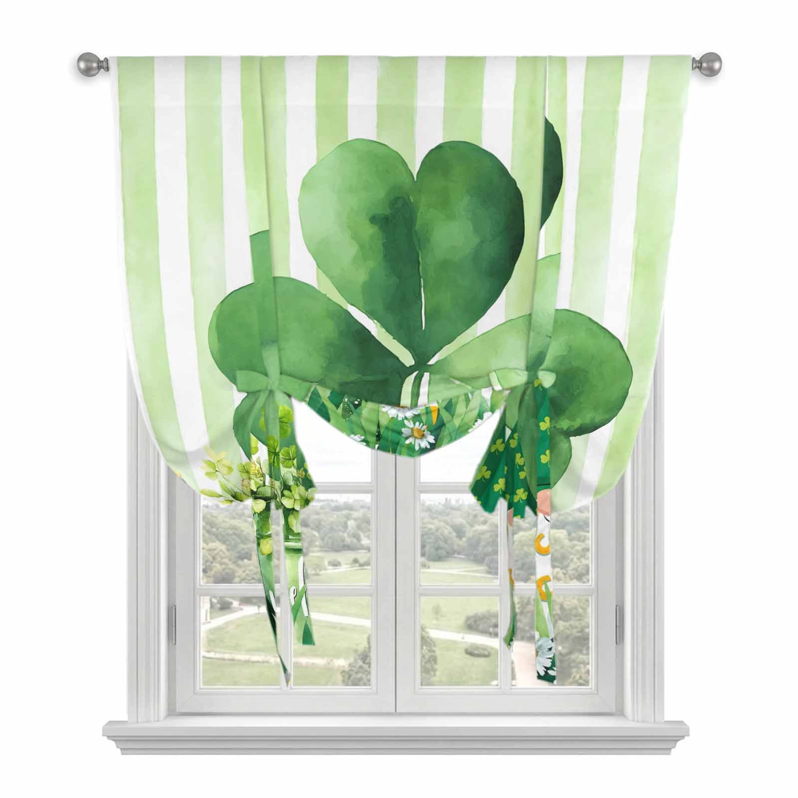 St Patrick's Day Tie Up Curtains for Windows, Adjustable Balloon Window ...