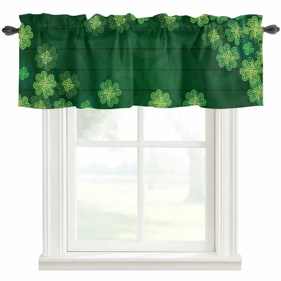 St. Patrick's Day Valances for Windows Simple Spring Green Lines Lucky ...
