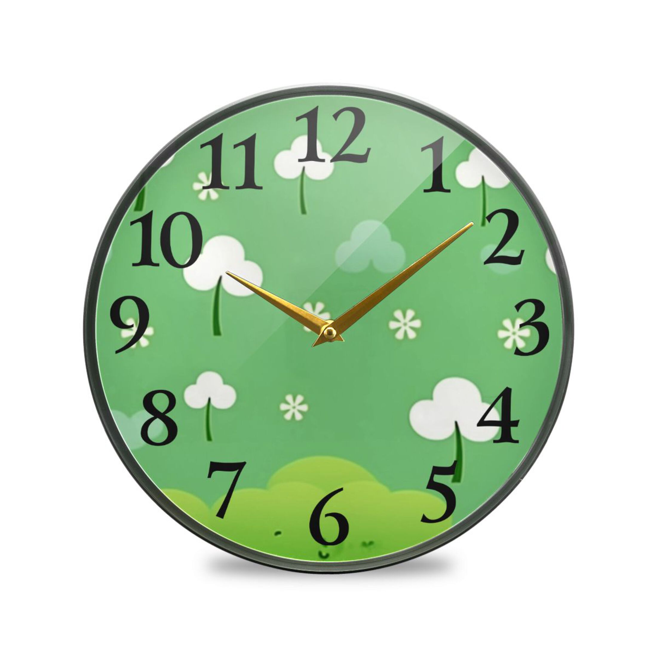 St- Patrick's Day Wall Clocks Battery Operated 11.9 Inch Round Clock ...
