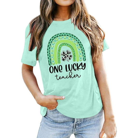 St. Patrick's Day Womens Tops Casual V Neck Short Sleeve T Shirt Plus ...