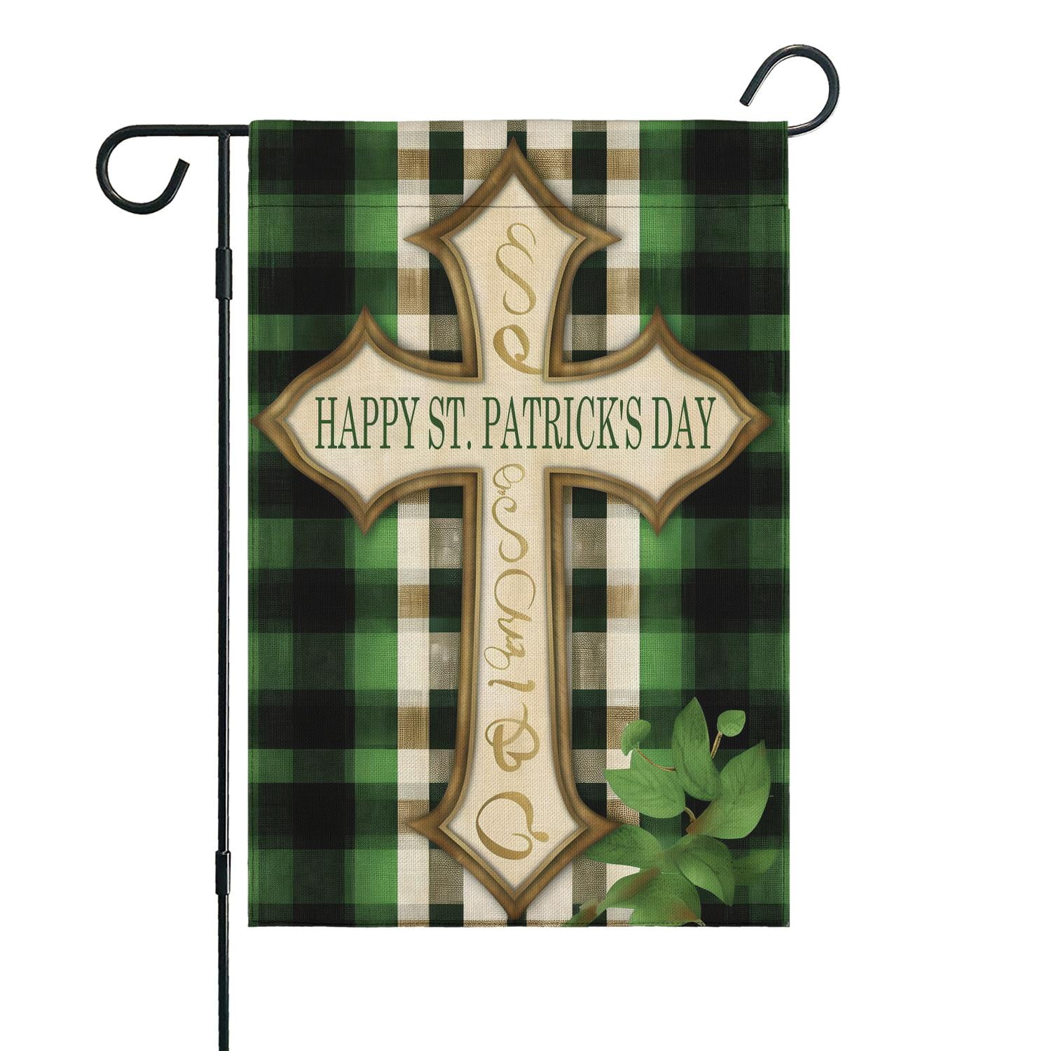 St. Patrick's Day Yard Flags Holiday Garden Flag Lucky Clover Buffalo ...