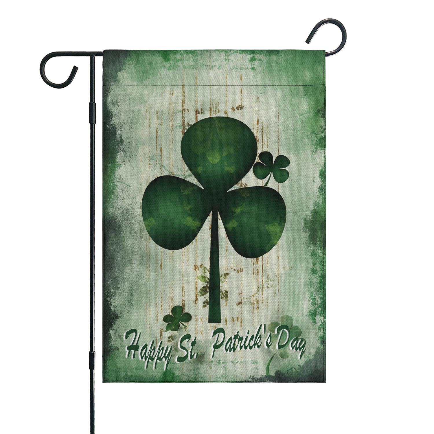 St.Patrick's Day Yard Flags Irish Outdoor Flag Shamrock Green Farmhouse ...