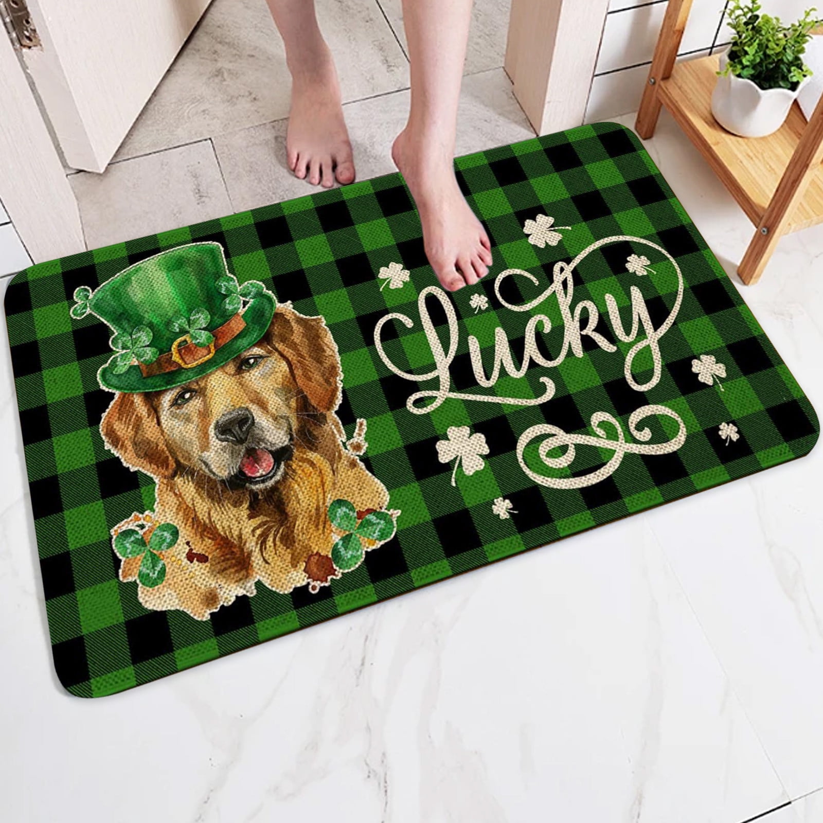 St. Patrick's Three Leaf Grass Mat Porch Entrance Wear Originality and ...