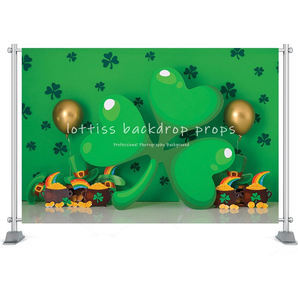St Patricks Day Backdrop Cake Smash Kids Photogrpahy Shamrock Green Hat ...