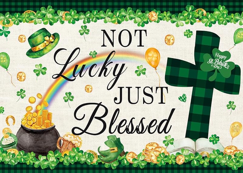 St Patricks Day Backdrop Green Shamrock Irish Blessing Photography ...
