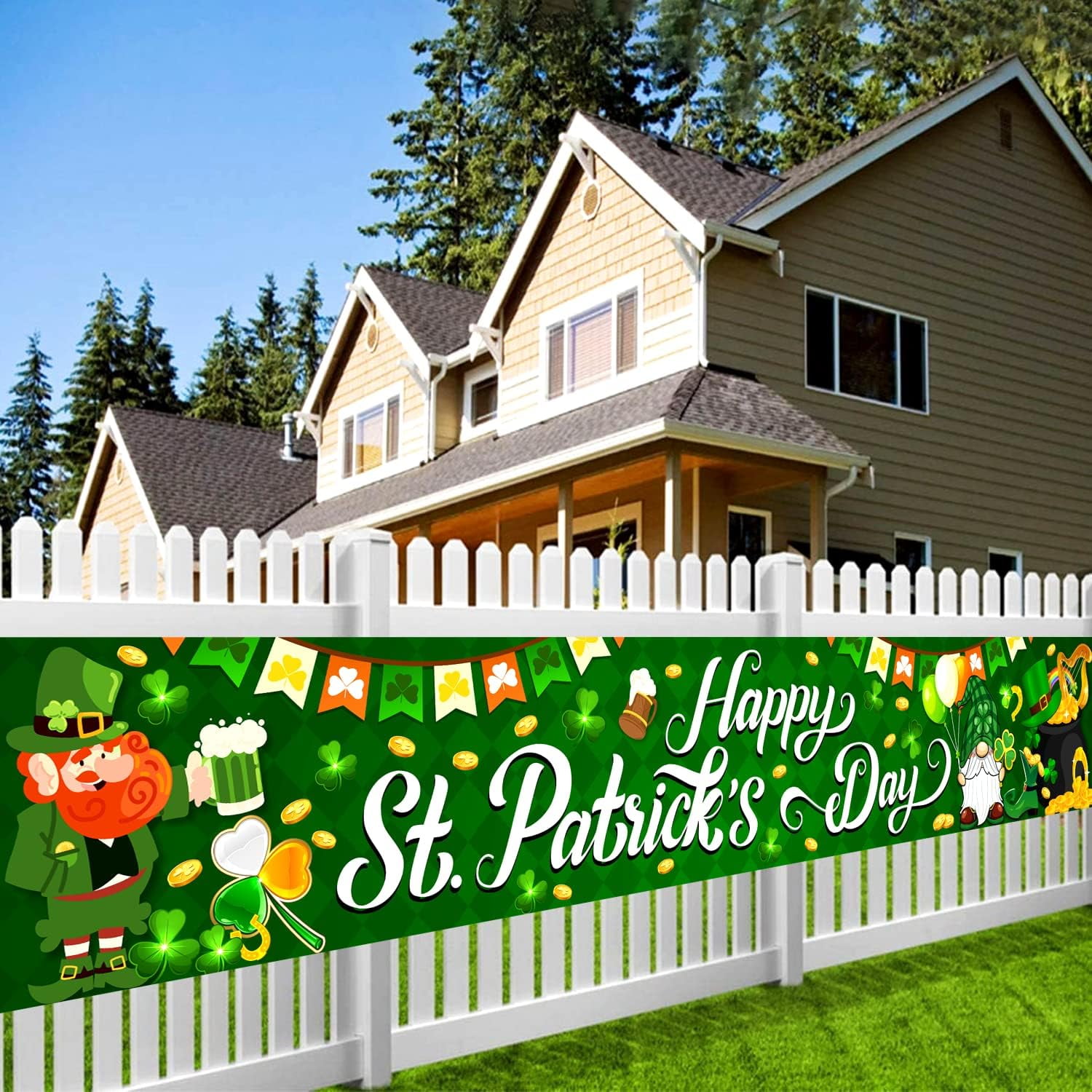 St Patricks Day Banner Yard Sign, Large St Patricks Day Decorations ...